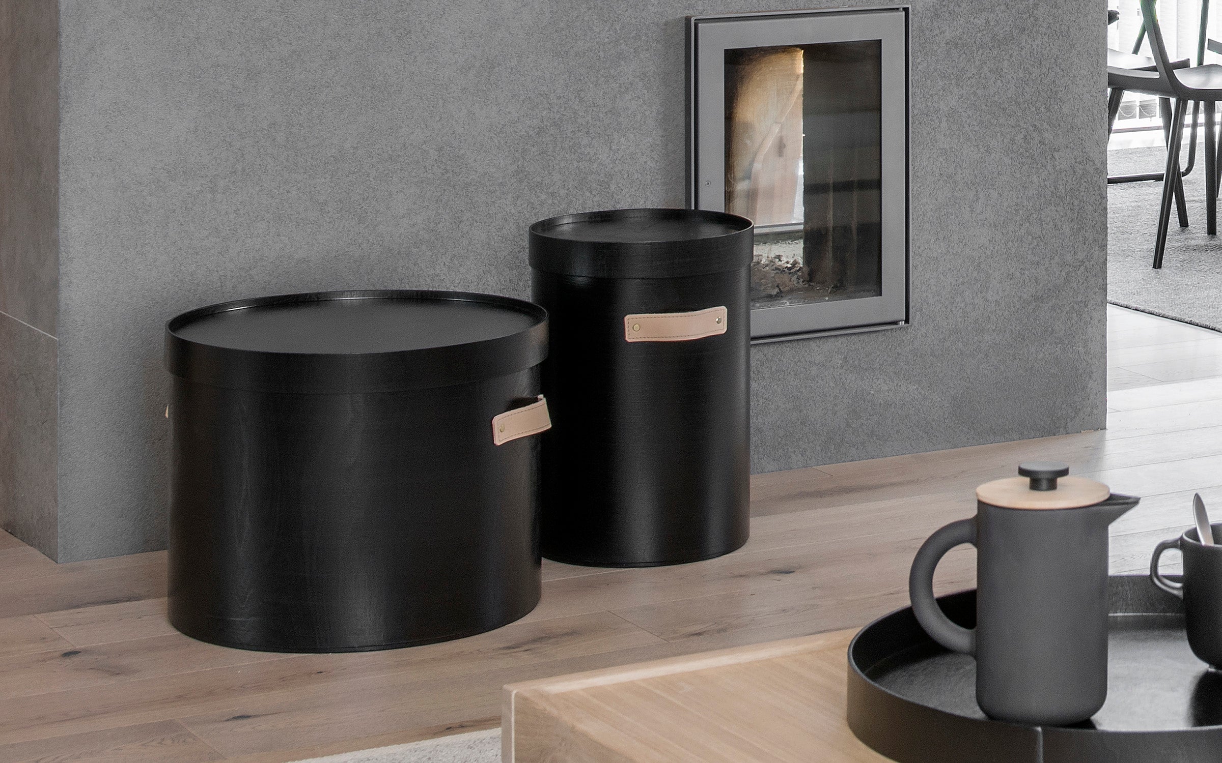 Aski XL & M coffee tables, black – Storage space for your living room ...